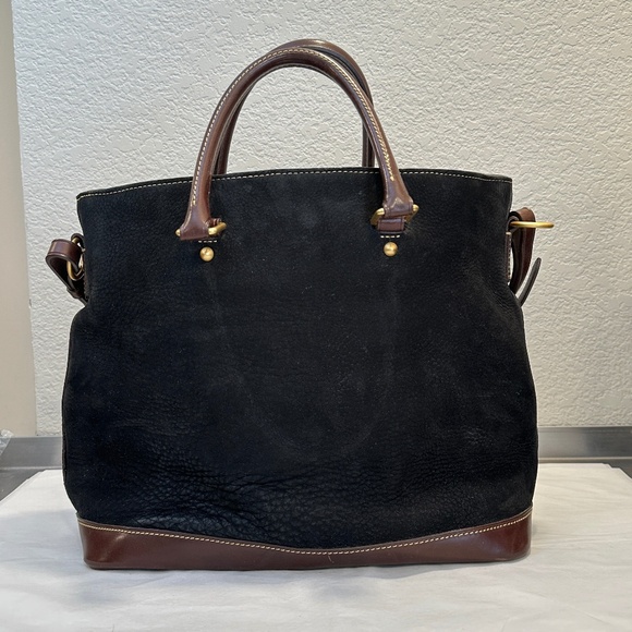 Dooney & Bourke | Bags | Dooney Bourke Chelsea Black Suede Leather Bag ...